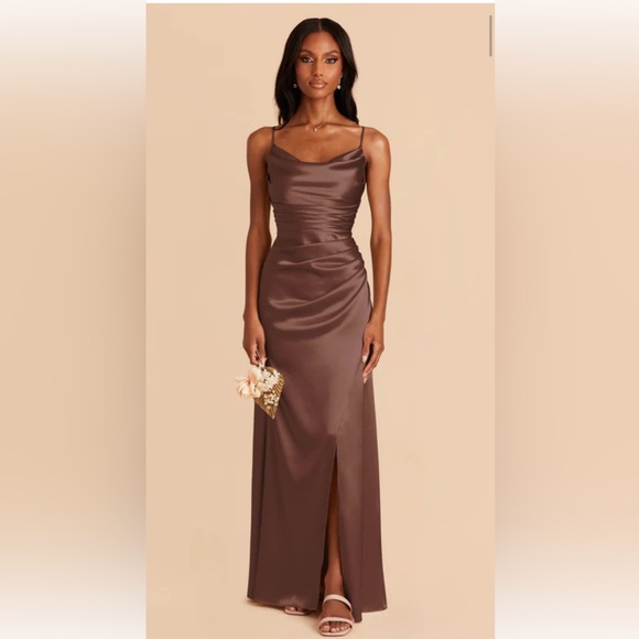 Birdy Grey | Dresses | Birdy Grey Lydia Shiny Satin Dress Chocolate ...
